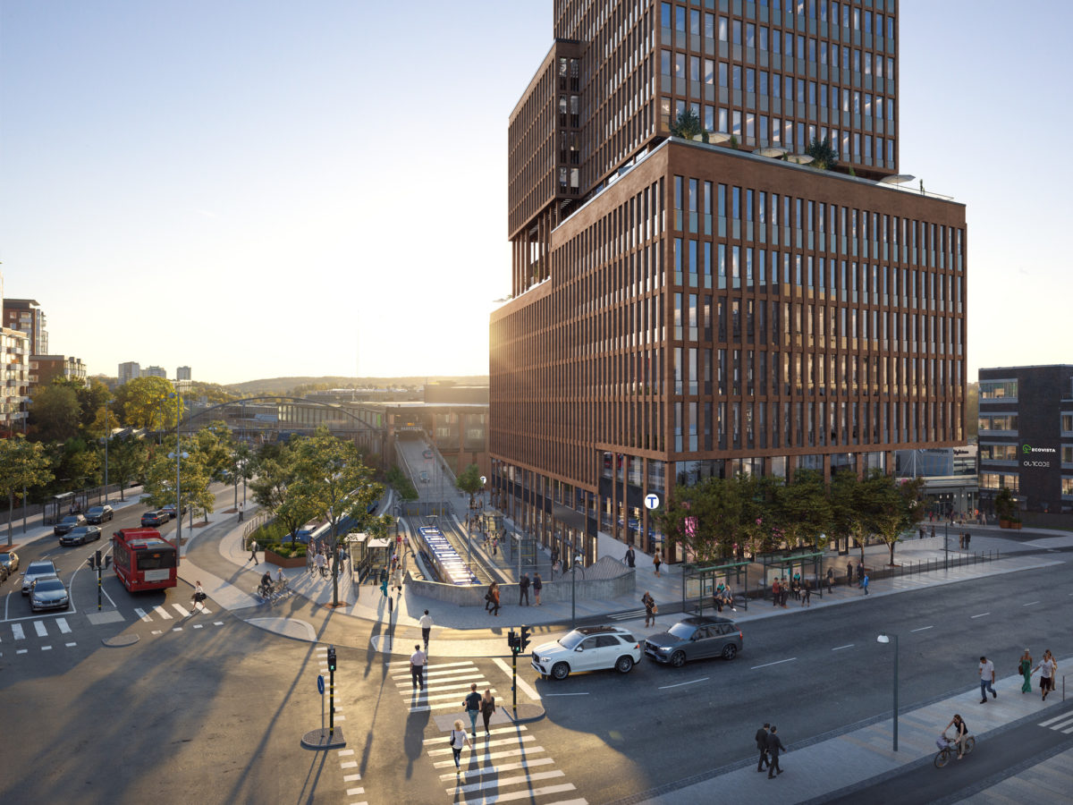 Se framtida knutpunkten vid tunnelbanans station Sickla