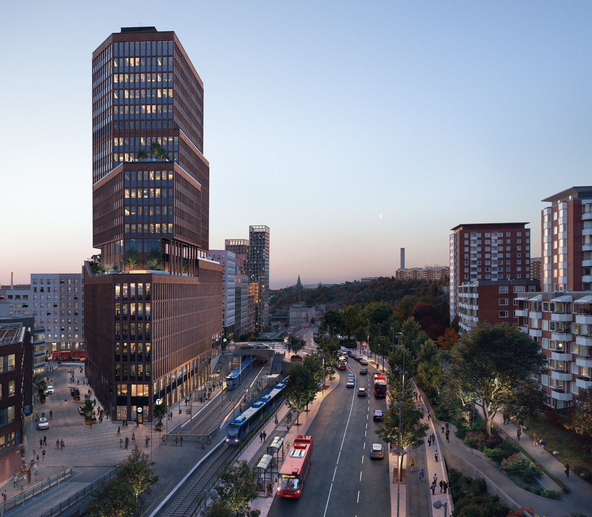 Se framtida knutpunkten vid tunnelbanans station Sickla