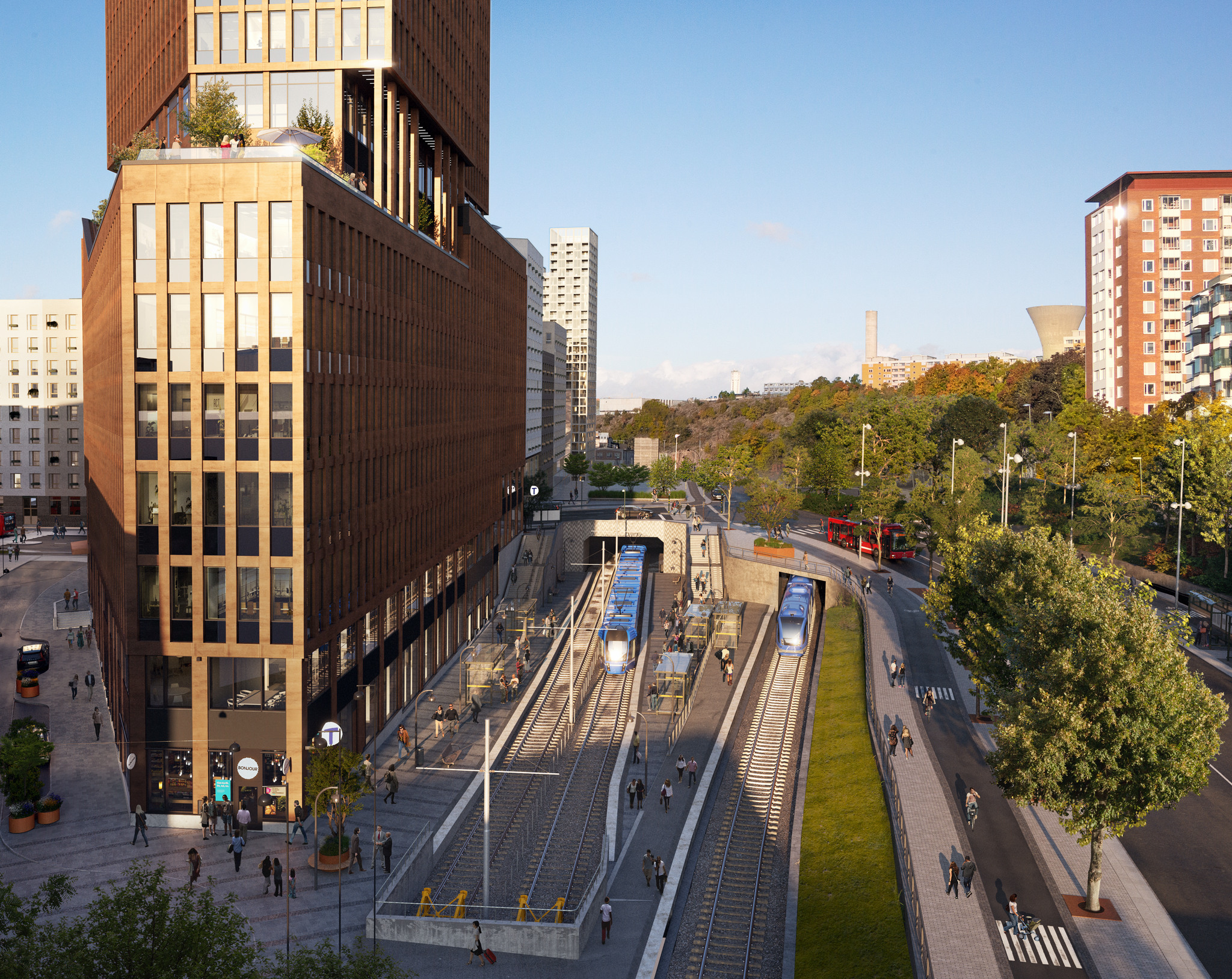 Se framtida knutpunkten vid tunnelbanans station Sickla