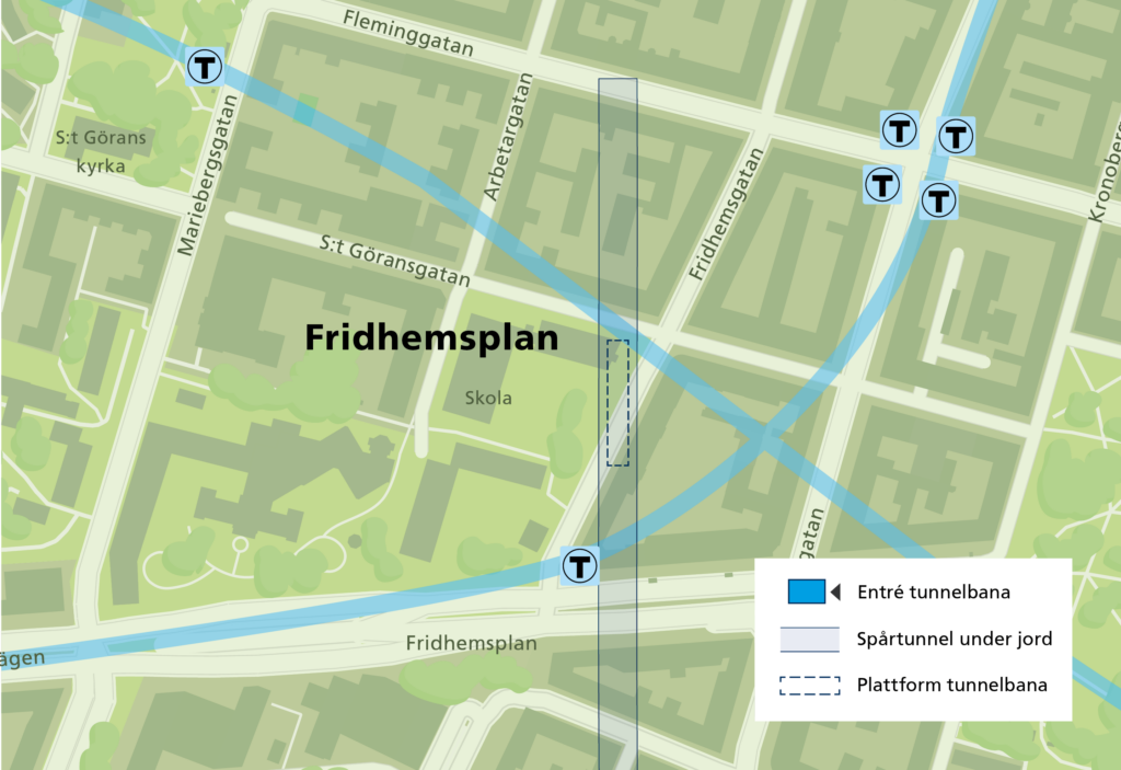 Nya tunnelbanan – Stationer – Fridhemsplan